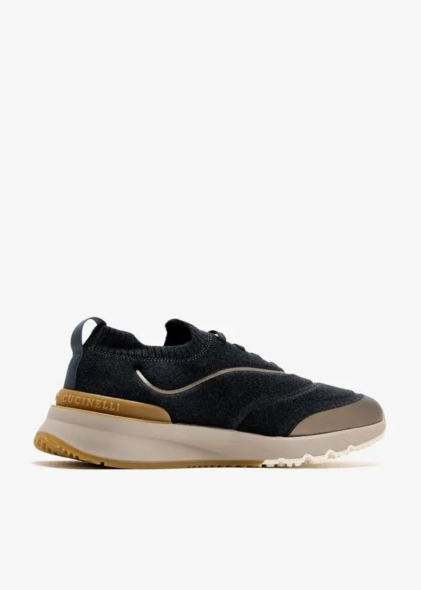 Brunello Cucinelli Knitted Slip-on Sneakers - Black