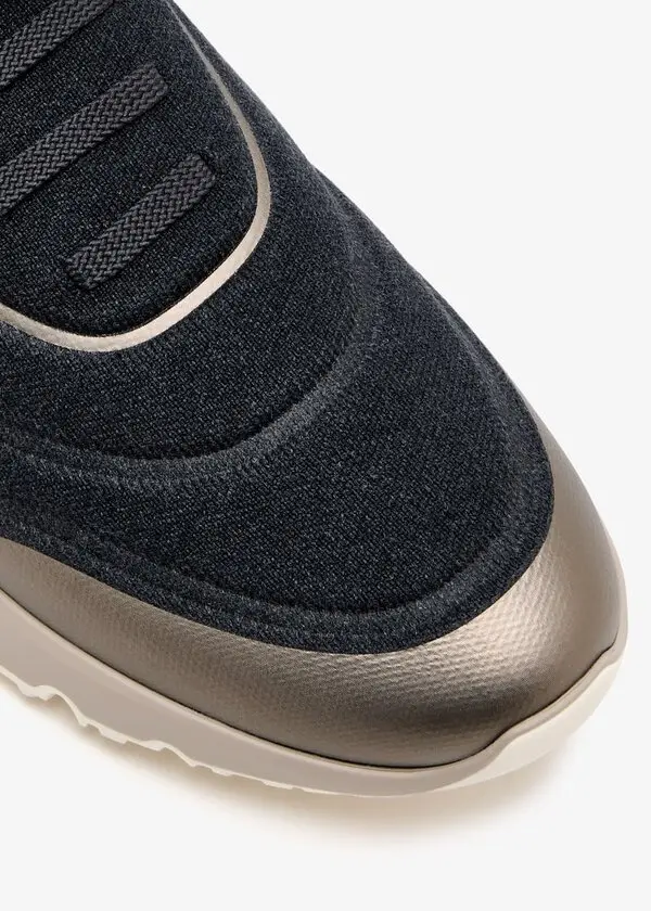 Brunello Cucinelli Knitted Slip-on Sneakers - Black