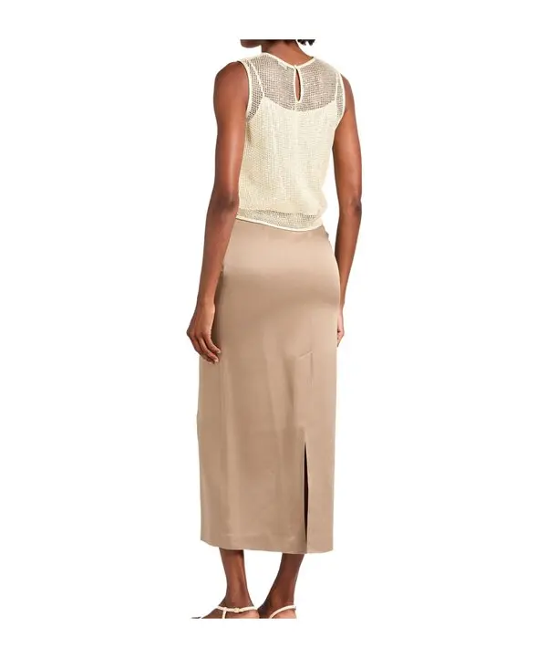 Brunello Cucinelli Solidcolor Satin Fitted Dress