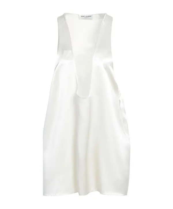 Saint Laurent Satin Sleeveless Top - White
