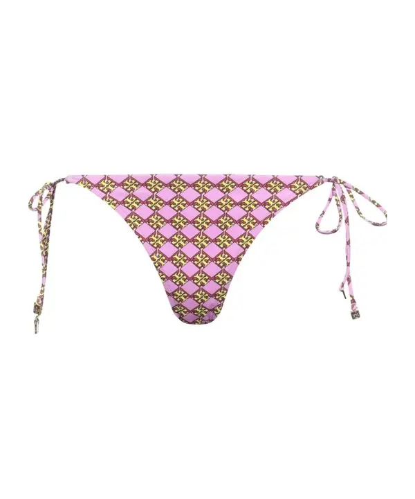 Tory Burch Geometric Print Tie-side Bikini Bottoms - Pink