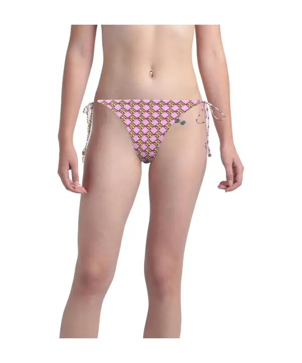 Tory Burch Geometric Print Tie-side Bikini Bottoms - Pink