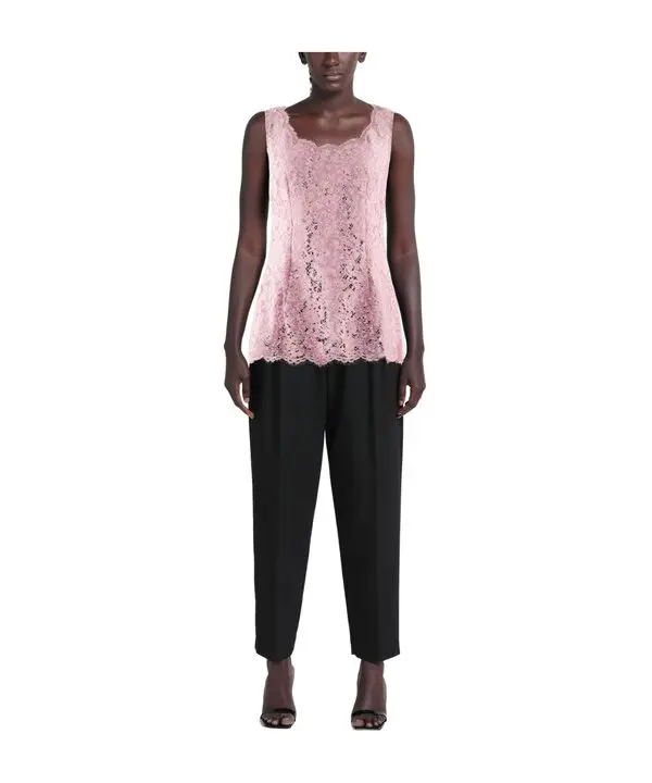 Dolce & Gabbana Minimalist Solid-color Sleeveless Lace Top