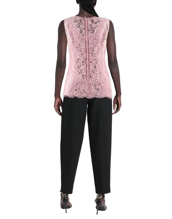 Dolce & Gabbana Minimalist Solid-color Sleeveless Lace Top