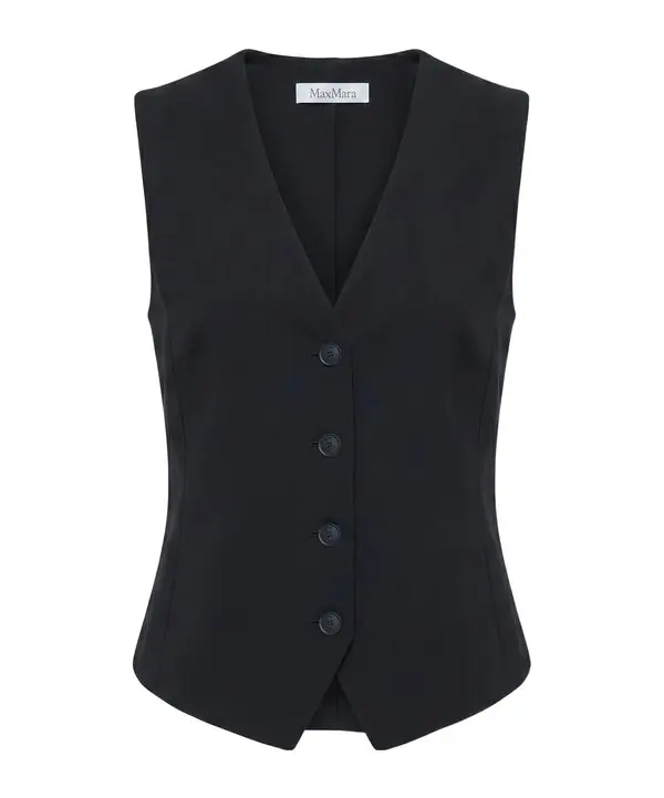 Max Mara Stretchy Fabric Waistcoats - Black