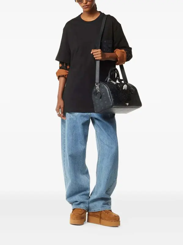Mcm Zippered Shoulder Bag