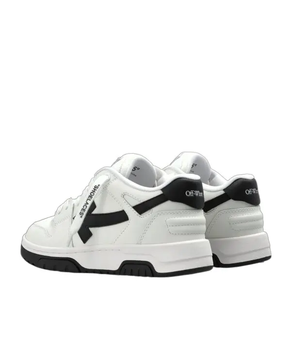 Off-White Leather Round-toe Lace-up Sneakers - White
