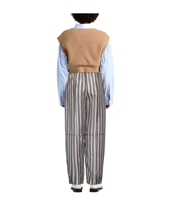 GANNI Striped Tapered Pants