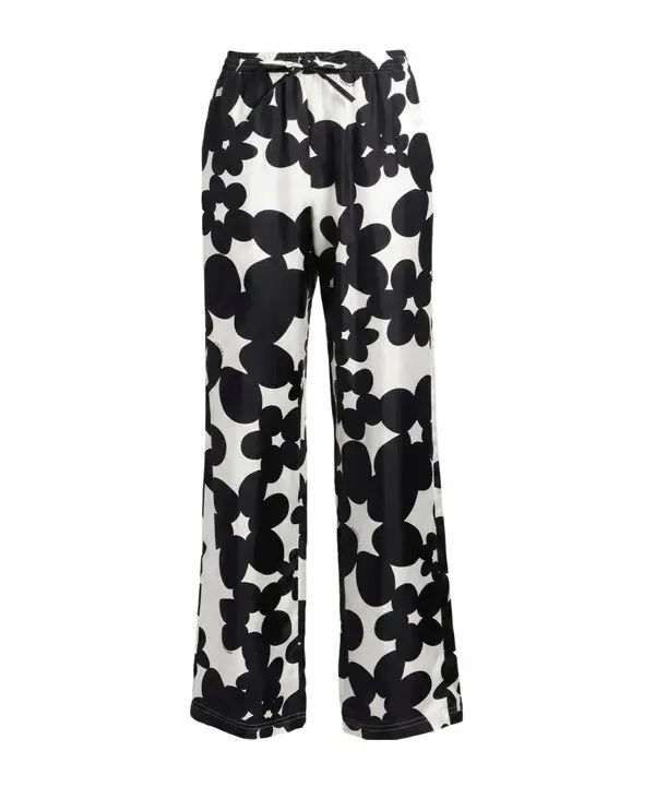 Marni Floralprinted Satin Loungewear Pants - Black