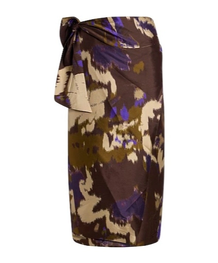 Max Mara Multicolor Satin Midi Skirt