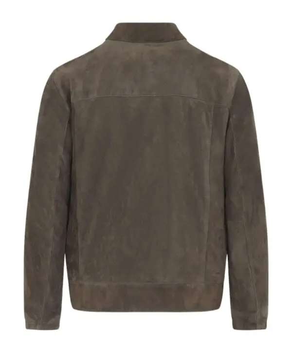 Brioni Long-sleeve Zip-up Leather Jacket
