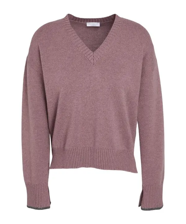 Brunello Cucinelli Mediumweight Cashmere Vneck Longsleeve