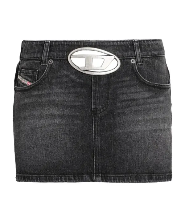 DIESEL® Solidcolor Denim Flare Skirt