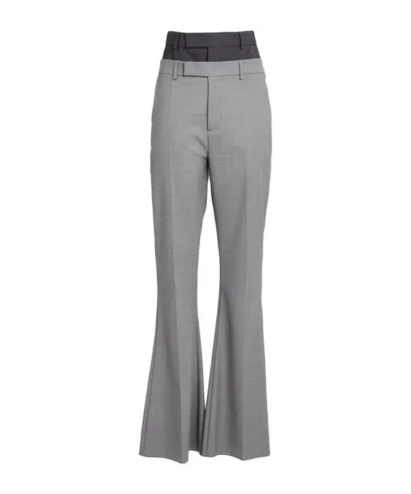 Sportmax Minimalist Solidcolor Flared Trousers