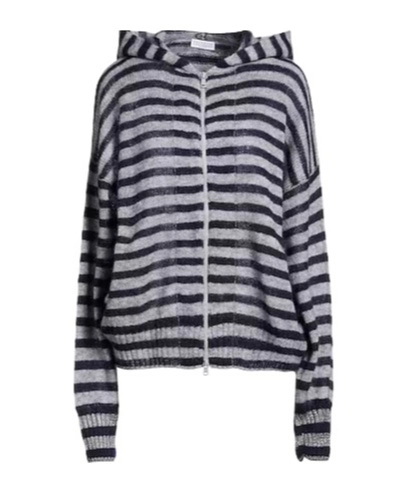 Brunello Cucinelli Striped Knit Hooded Jacket