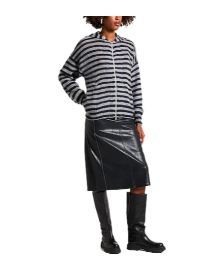 Brunello Cucinelli Striped Knit Hooded Jacket