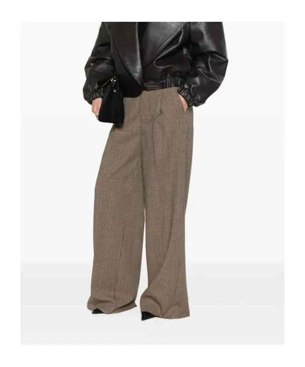 THE SEAFARER Sascia Checked Wide-leg Pants