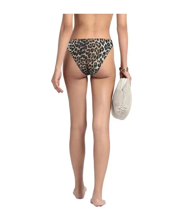 GANNI Leopardprint Stretch Bikini Bottom