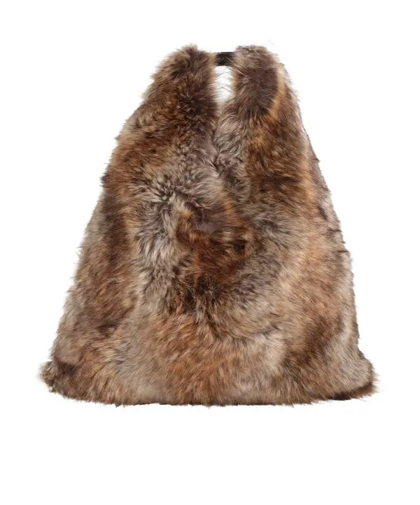 MAISON MARGIELA Fuzzy Largesize Shoulder Bag - Brown