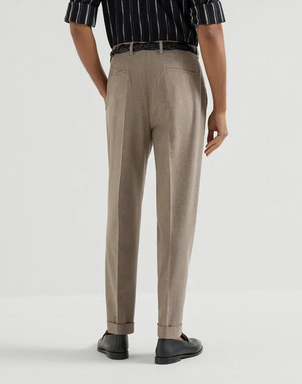 Brunello Cucinelli Mouliné Pleated Trousers