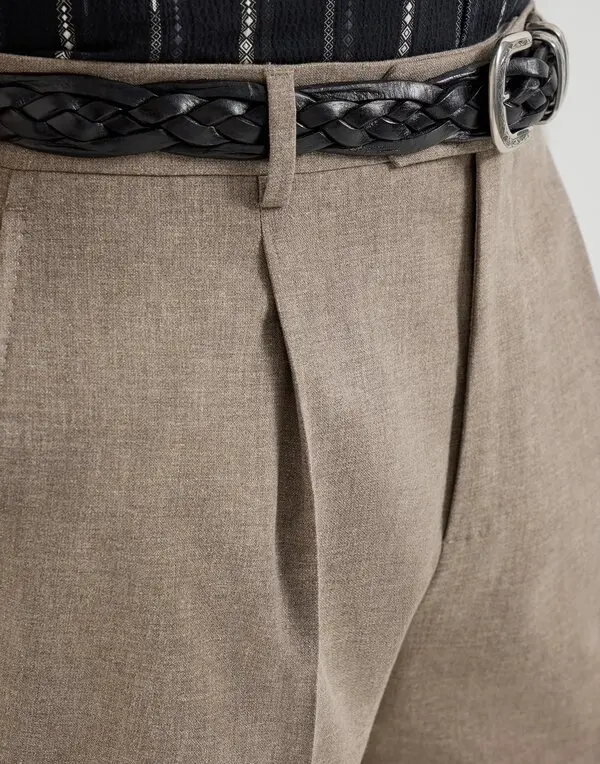 Brunello Cucinelli Mouliné Pleated Trousers