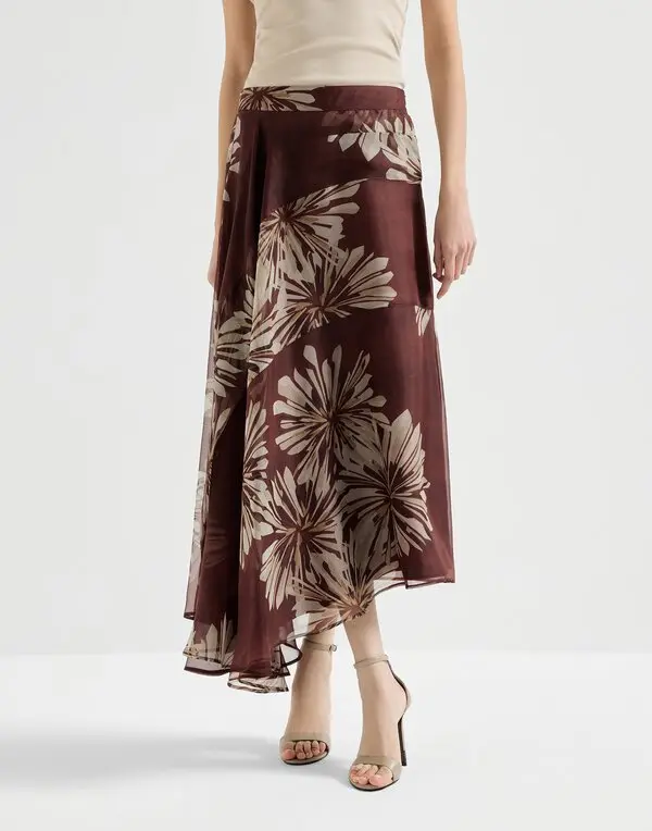 Brunello Cucinelli Bloom Printed Skirt