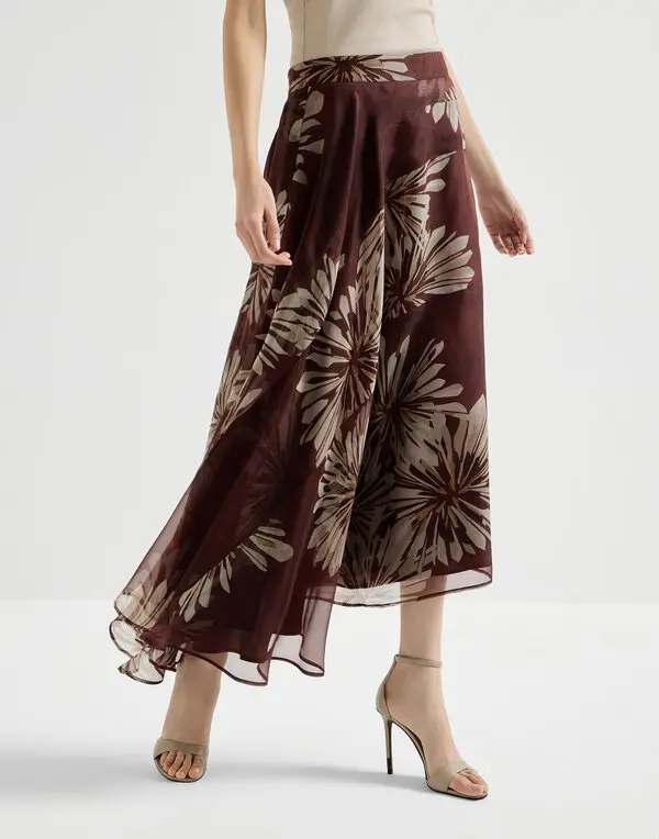 Brunello Cucinelli Bloom Printed Skirt