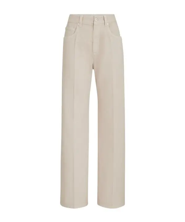 Brunello Cucinelli Dyed-denim Contemporary Loose Trousers - Nude