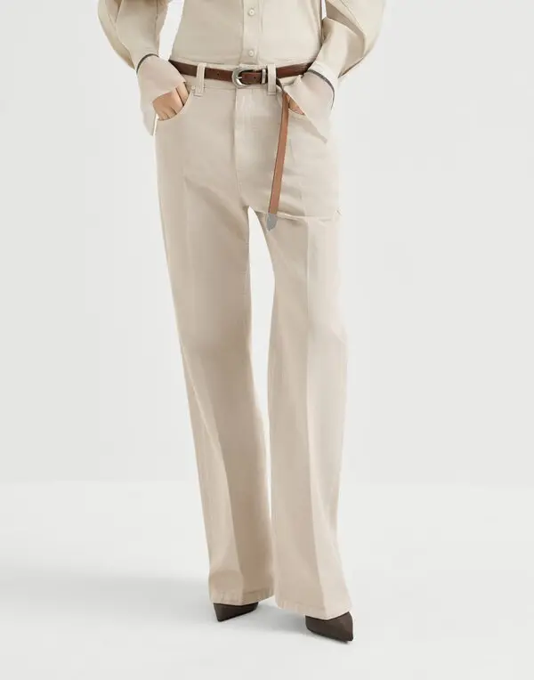 Brunello Cucinelli Dyed-denim Contemporary Loose Trousers