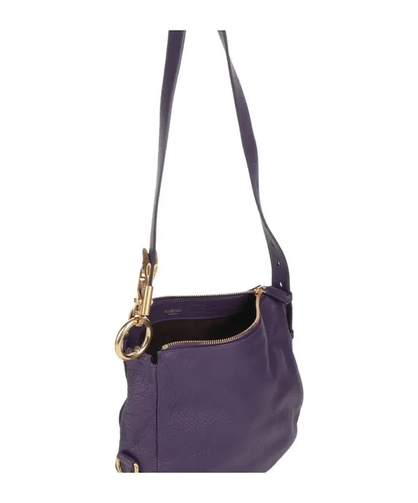 Burberry Solid Color Lychee Grain Shoulder Bag