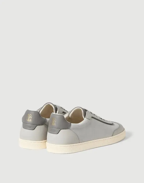 Brunello Cucinelli Suede And Polished Calfskin Sneakers