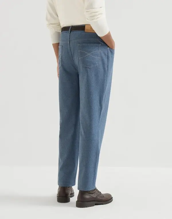 Brunello Cucinelli Virgin Wool Flannel Five-pocket Trousers
