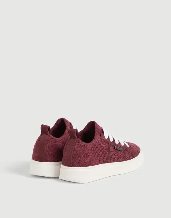 Brunello Cucinelli Virgin Wool, Cashmere And Silk Knit Sneakers With Monili