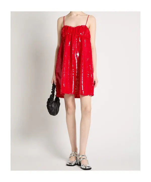GANNI Sequin Slip Dress