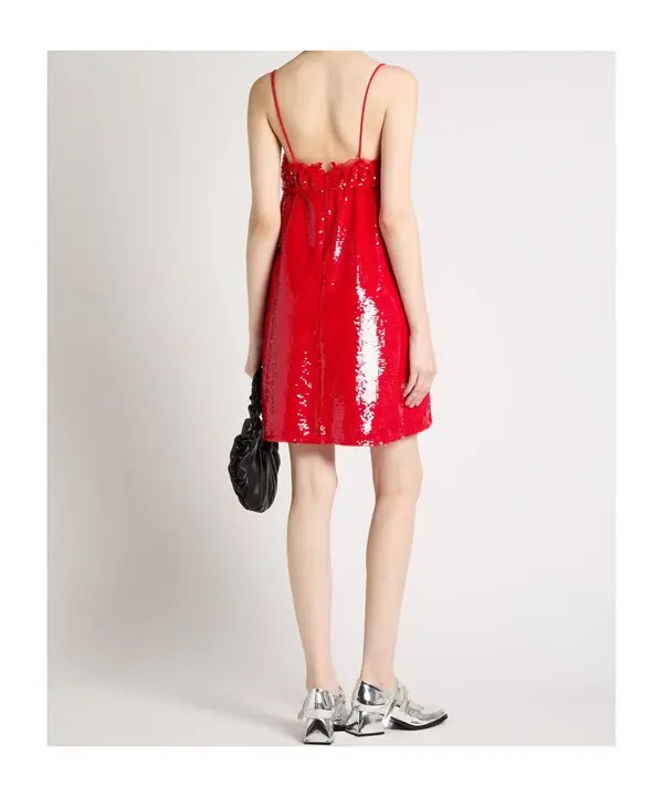 GANNI Sequin Slip Dress