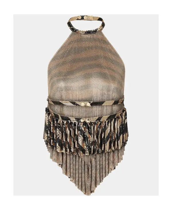 Rabanne Tiger Printed Sleeveless Top
