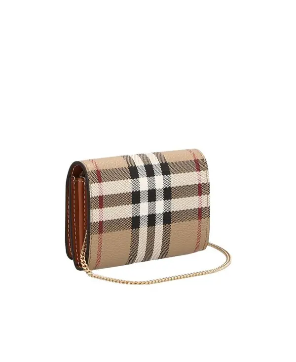 Burberry Check Pattern Chained Wallet