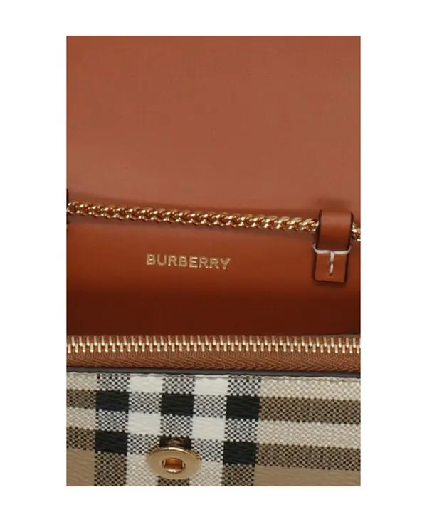 Burberry Check Pattern Chained Wallet