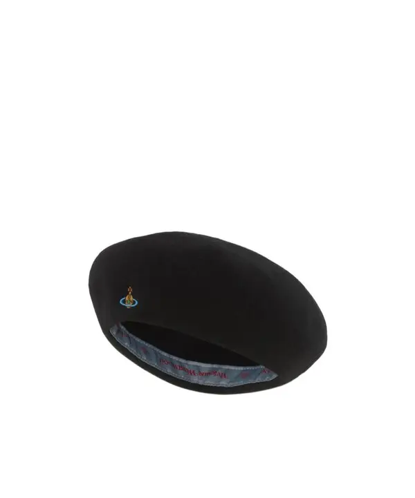 VIVIENNE WESTWOOD Logo Beret - Black