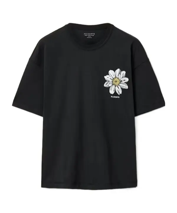 ALLSAINTS Petals Floral-print T-shirt - Washed Black