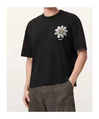 ALLSAINTS Petals Floral-print T-shirt - Washed Black
