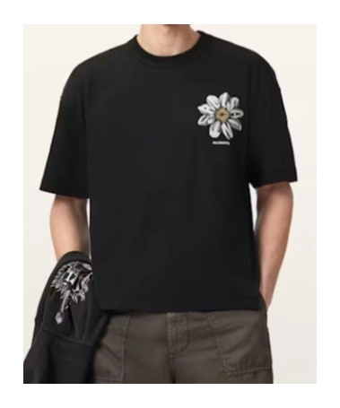 ALLSAINTS Petals Floral-print T-shirt - Washed Black