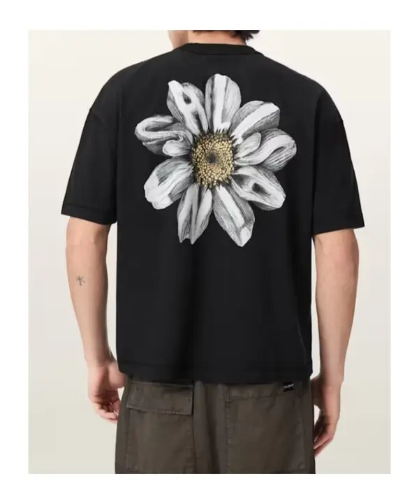 ALLSAINTS Petals Floral-print T-shirt - Washed Black