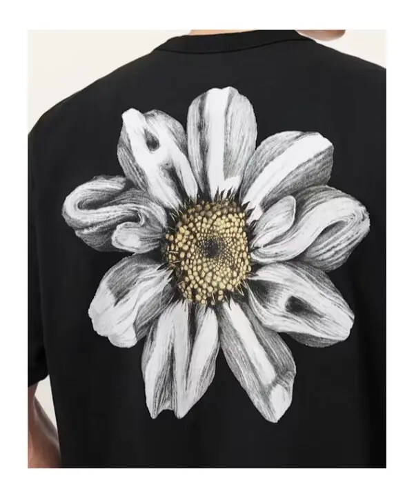 ALLSAINTS Petals Floral-print T-shirt - Washed Black
