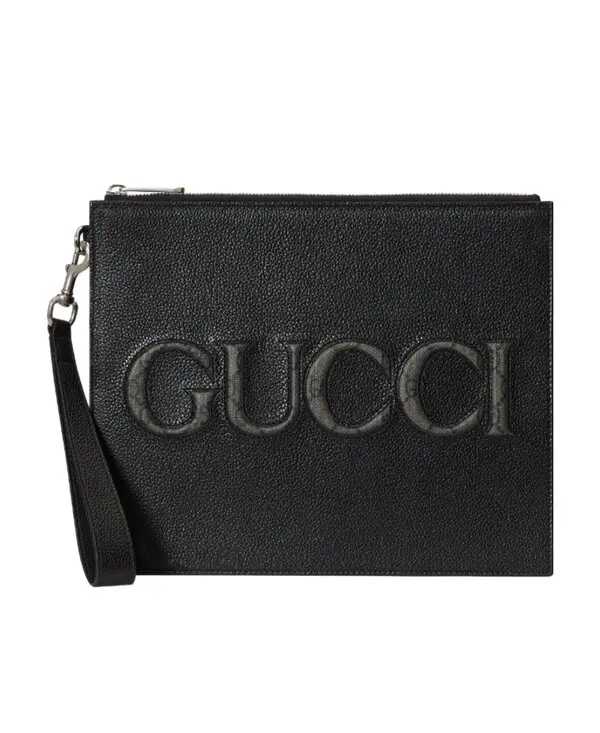 Gucci Logo Patch Clutch Bag