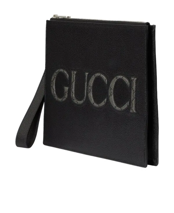 Gucci Logo Patch Clutch Bag