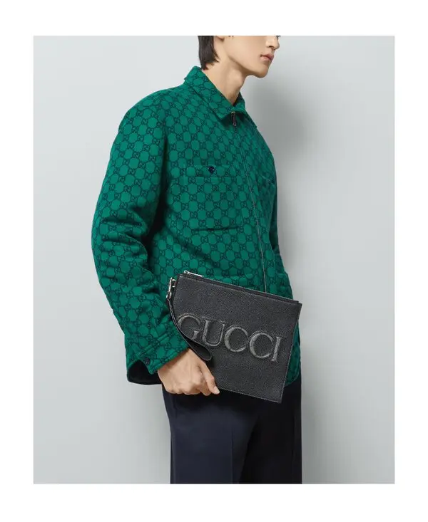 Gucci Logo Patch Clutch Bag