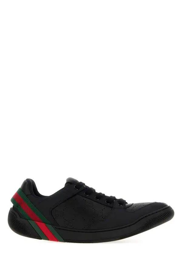 Gucci Leather And Fabric Screener Sneakers - Black
