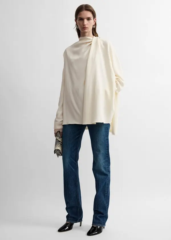 TOTEME Asymmetric Draped Cady Blouse