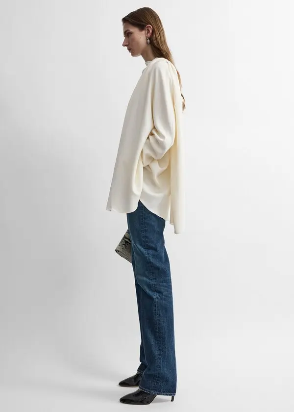 TOTEME Asymmetric Draped Cady Blouse